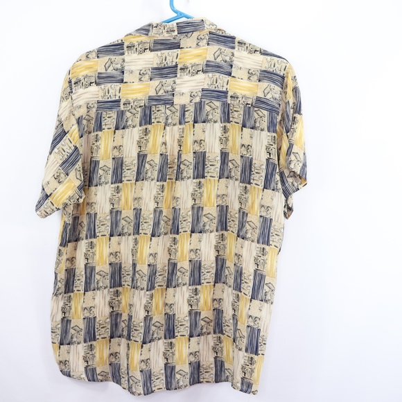 Genelli | Shirts | 9s Genelli Mens Medium Button Silk Shirt Yellow ...